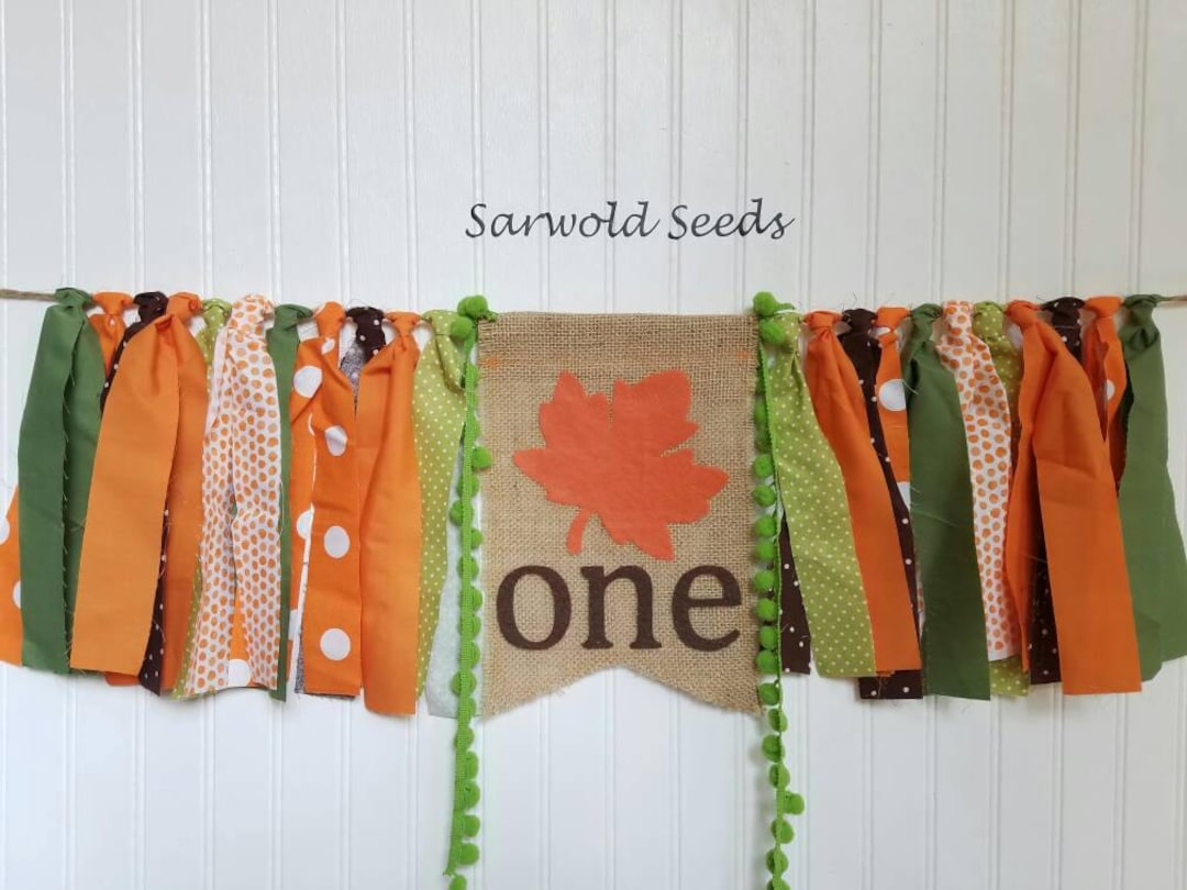 Fall Birthday Banner, Harvest Birthday Banner, Leaf Fabric Banner ...
