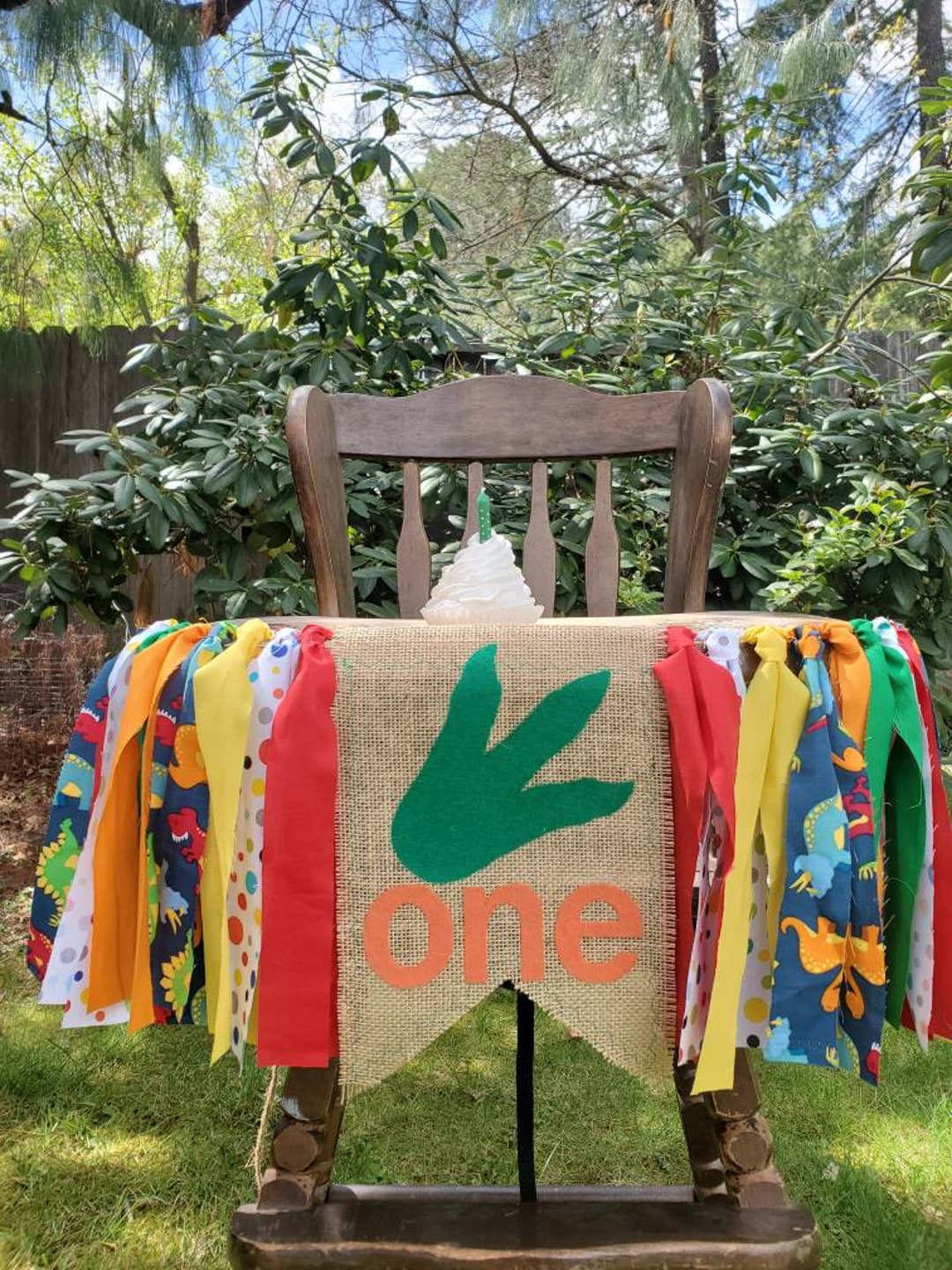Dinosaur Fabric Banner, Highchair, Cake Smash, Photo Shoot, Birthday - Etsy