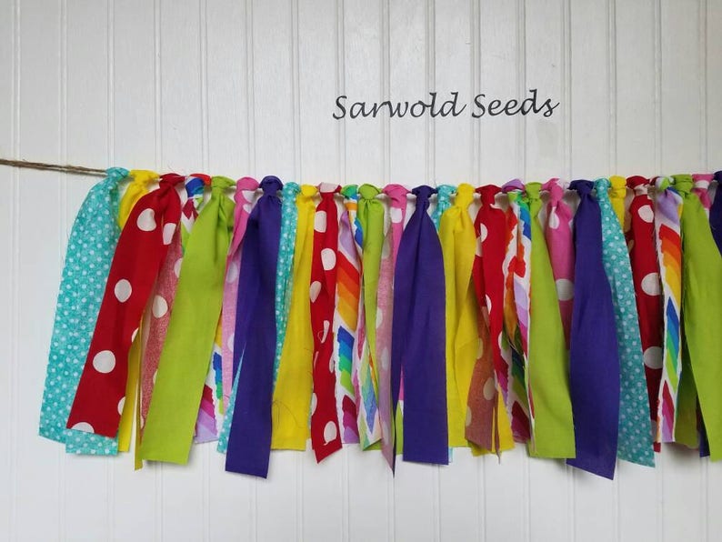 Rainbow, Candy Shoppe Fabric Banner, Highchair, Cake Smash, Photo Shoot ...