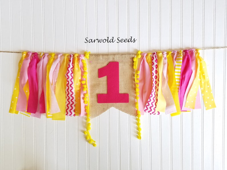 Pink Lemonade Lemonade Sunshine Fabric Banner Highchair - Etsy