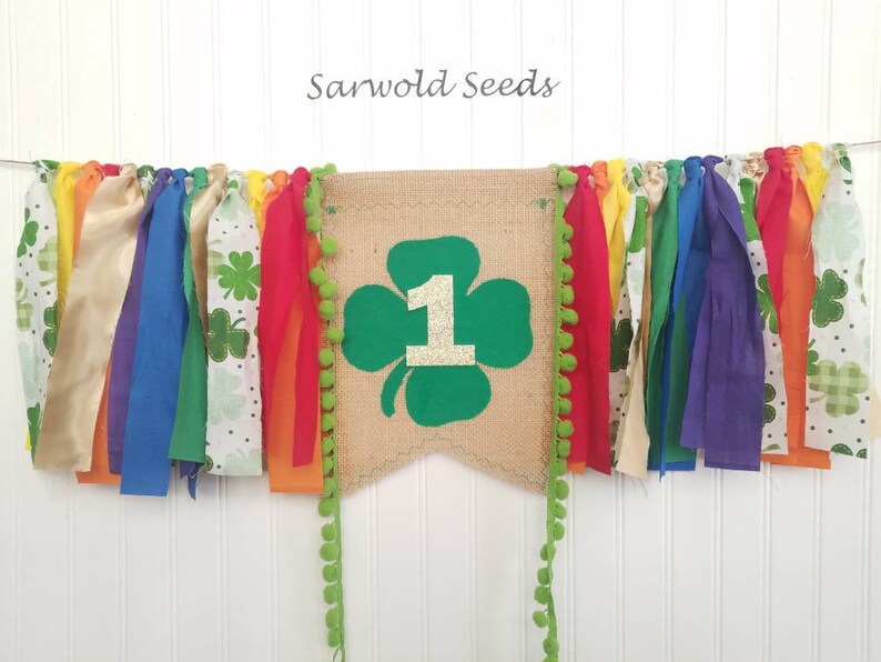 Rainbow St Patrick's Day Fabric Banner Cake Smash Banner | Etsy