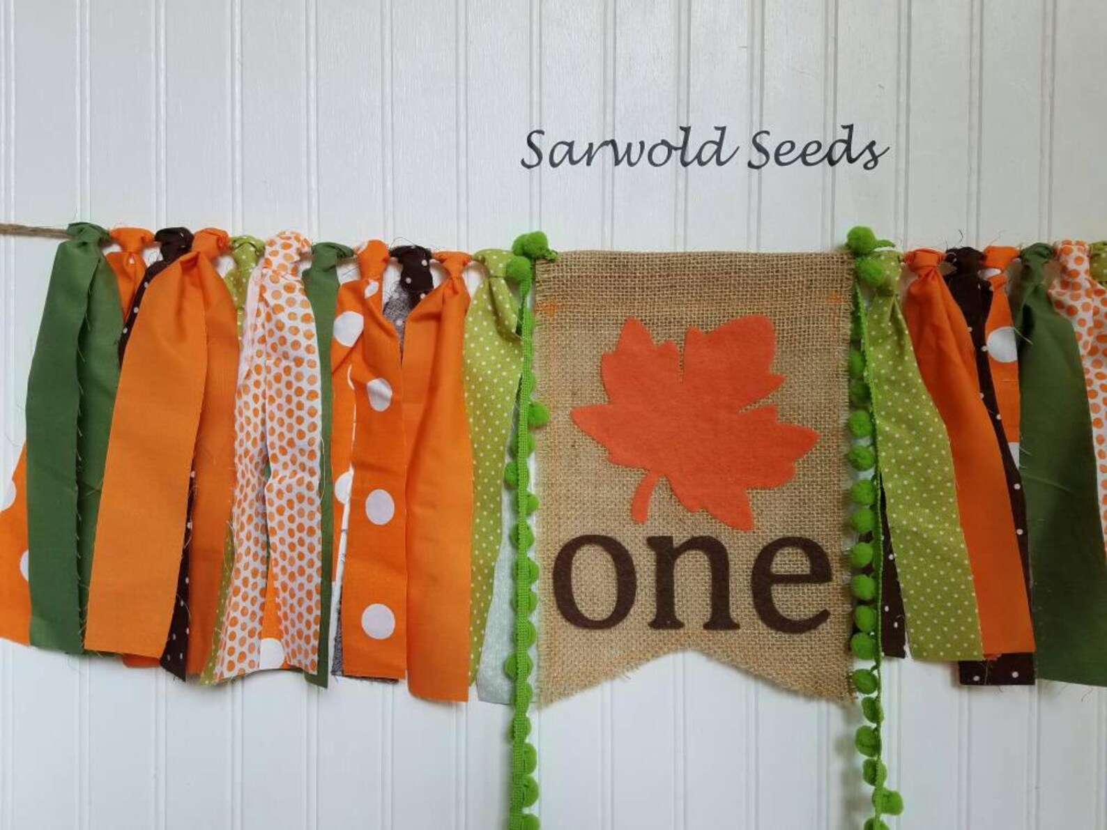 Fall Birthday Banner, Harvest Birthday Banner, Leaf Fabric Banner ...