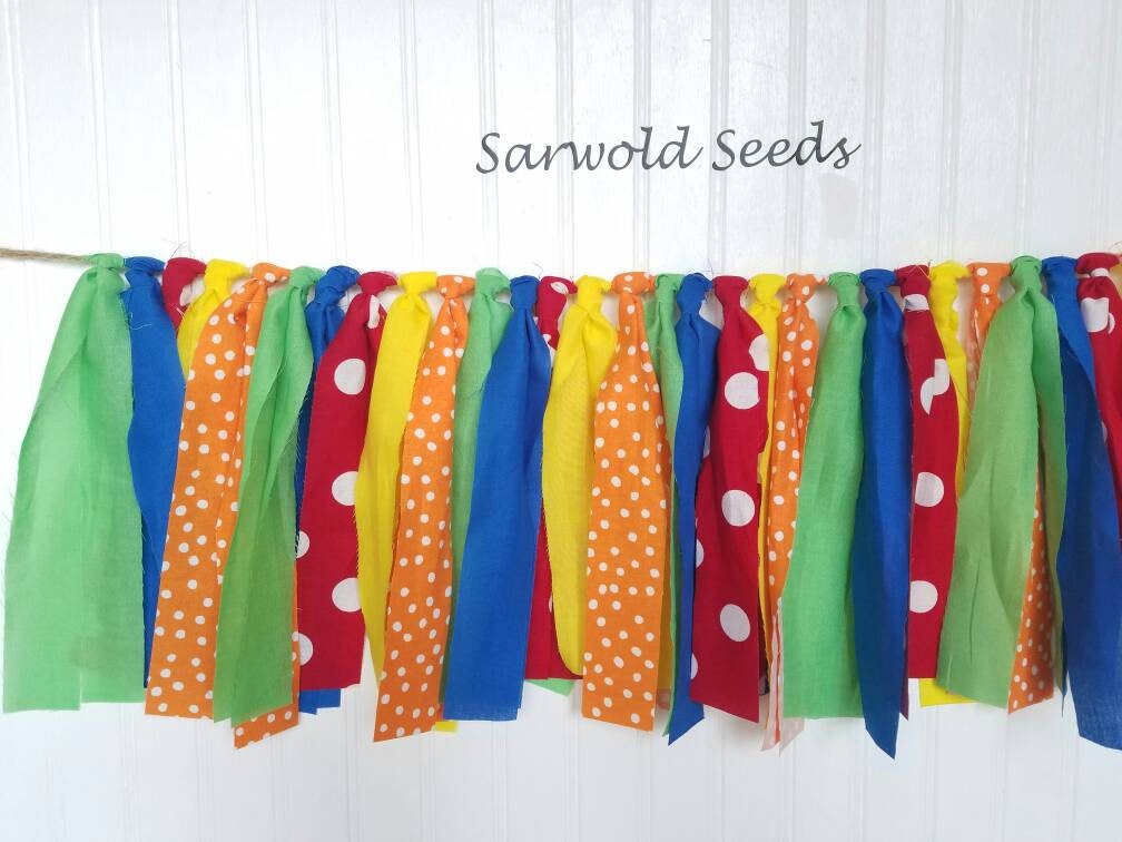 Primary Color (lime Green) Fabric Banner, Highchair, Birthday, Cake ...