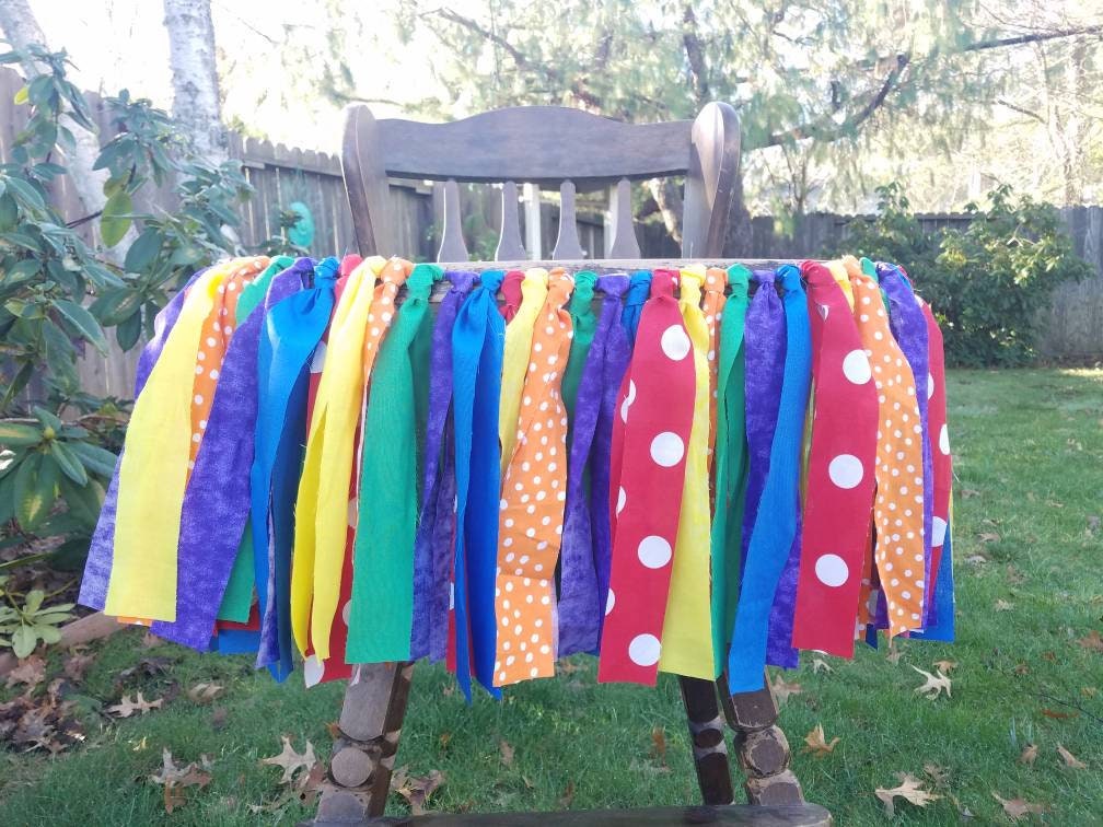 Primary Colors Rainbow Fabric Banner Cake Smash Banner High - Etsy