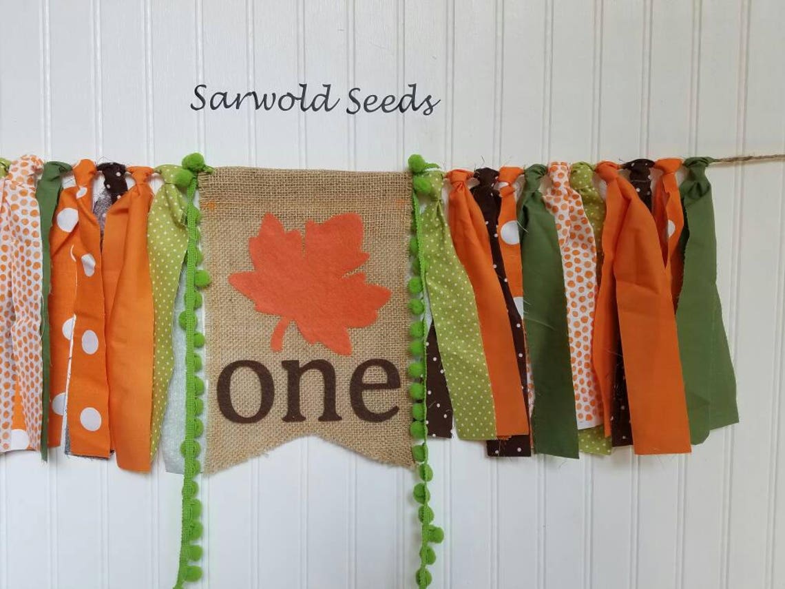 Fall Birthday Banner, Harvest Birthday Banner, Leaf Fabric Banner ...