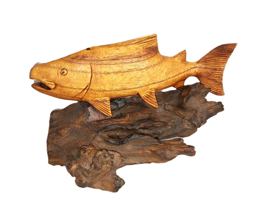Salmon Wood Carving. - Etsy