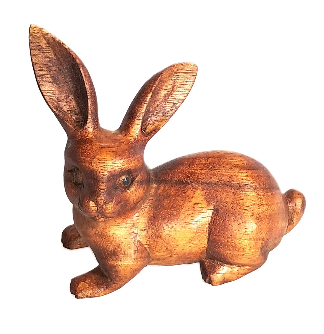 Bunny Rabbit Wood Carving, Number Bnyhlkr. - Etsy