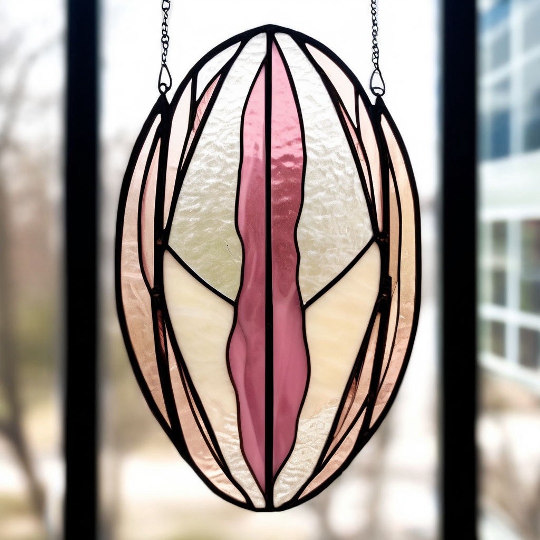 Stain Glass Vagina Suncatcher Coochie Feminine Interior Yoni Decoration Vulva Pussy Sex Toy