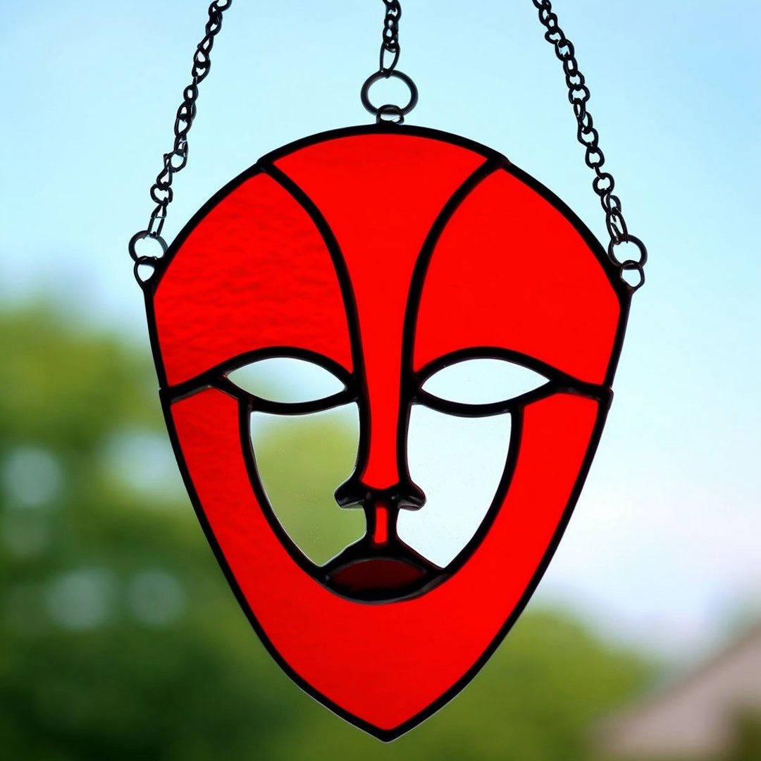 Theatre Mask Stained Glass Window Panel Hangings Windsor Rainbow ...