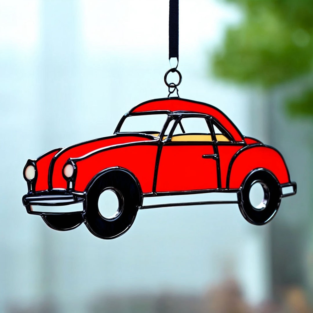Stained Glass Classic Retro Car Toy Vintage Car Decorative Adirondack ...
