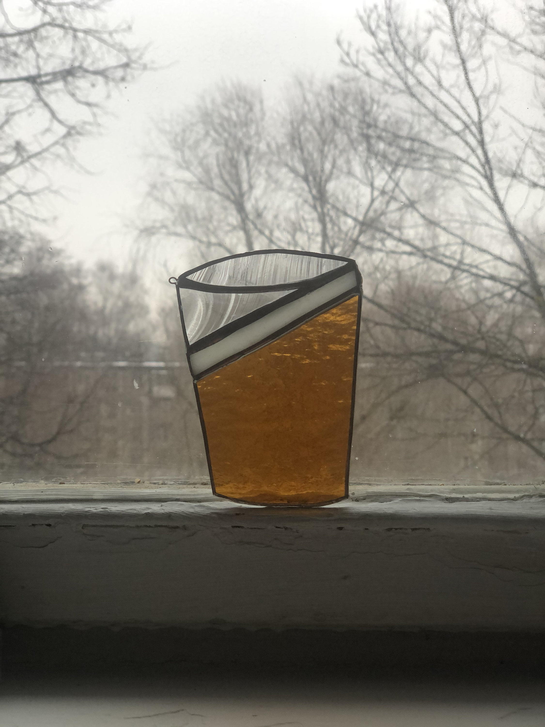 Stained Glass Beer Mug Drink Suncatcher Unique Kitsch Vintage Etsy