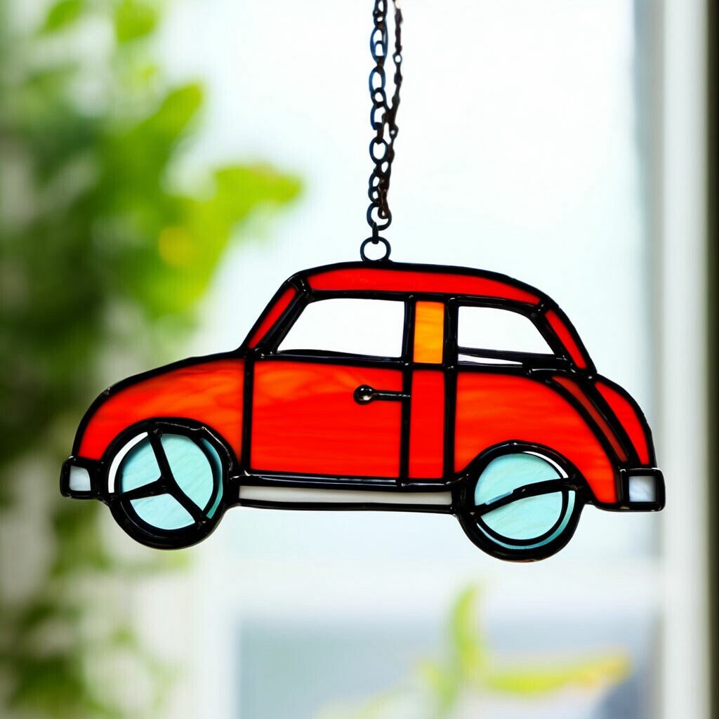 Stained Glass Classic Retro Car Toy Vintage Car Decorative Adirondack ...