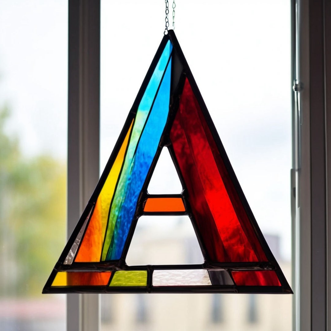 Alphabet Series Letter a Stained Glass Letters Suncatcher Colorful ...