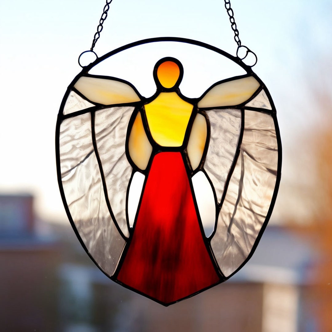 Angel Memory Window Hanging Angel Love Home Decor Gift Stained Glass ...