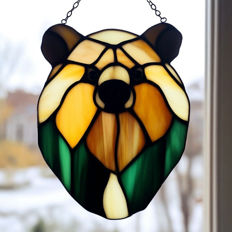 Stained Glass Bear - Etsy