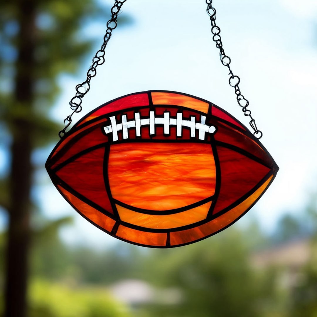 Football Ball Soccer Ball Stained Glass Ball Activities Coach Gift ...