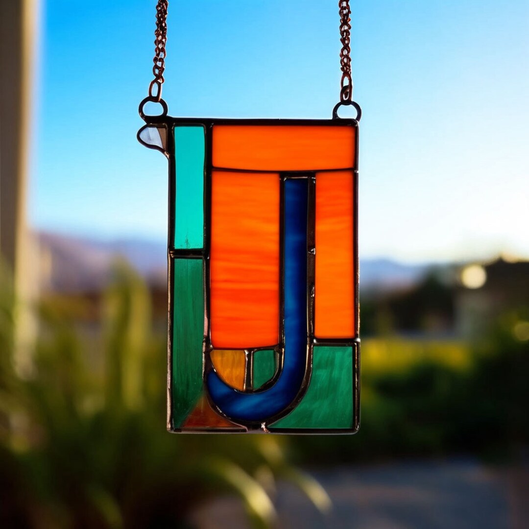 Alphabet Series Letter J Stained Glass Letters Suncatcher Colorful ...