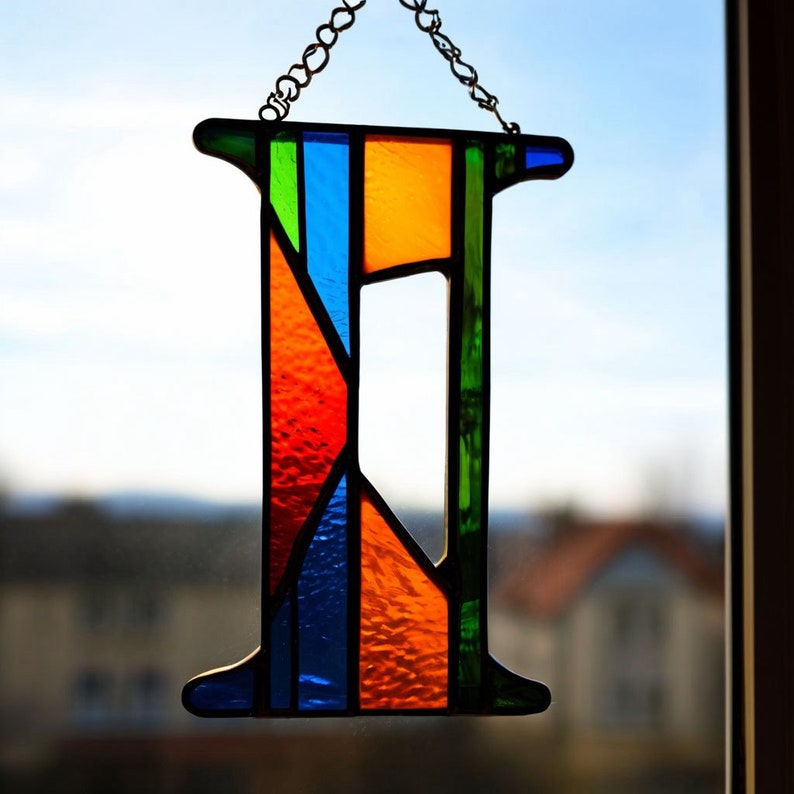 Alphabet Series Letter I Stained Glass Letters Suncatcher Colorful ...