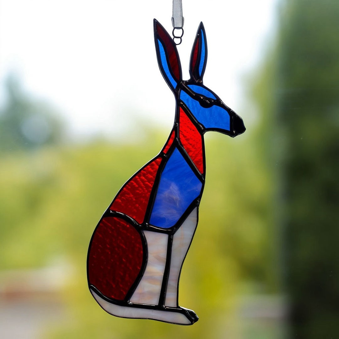 Wallaby Suncatcher Window Joey Stain Glass Baby Kangaroo Gifts for ...