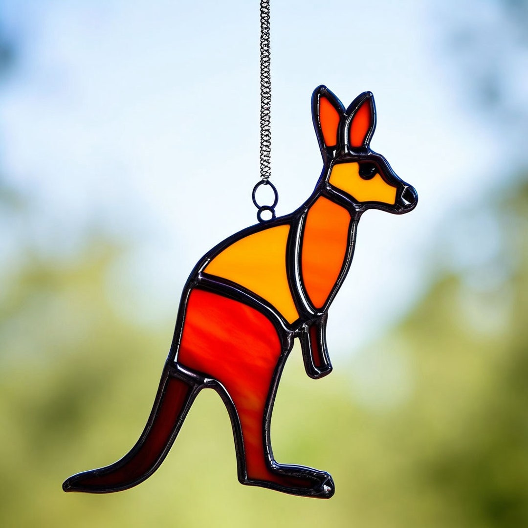 Wallaby Suncatcher Window Joey Stain Glass Baby Kangaroo Gifts for ...