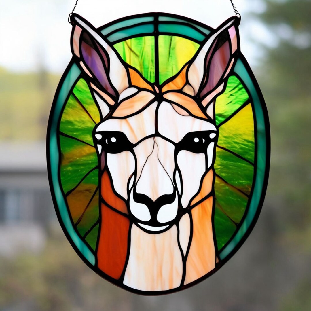 White Llama Stained Glass Suncatcher Cute Animal Gift Alpaca Sassy Farm ...