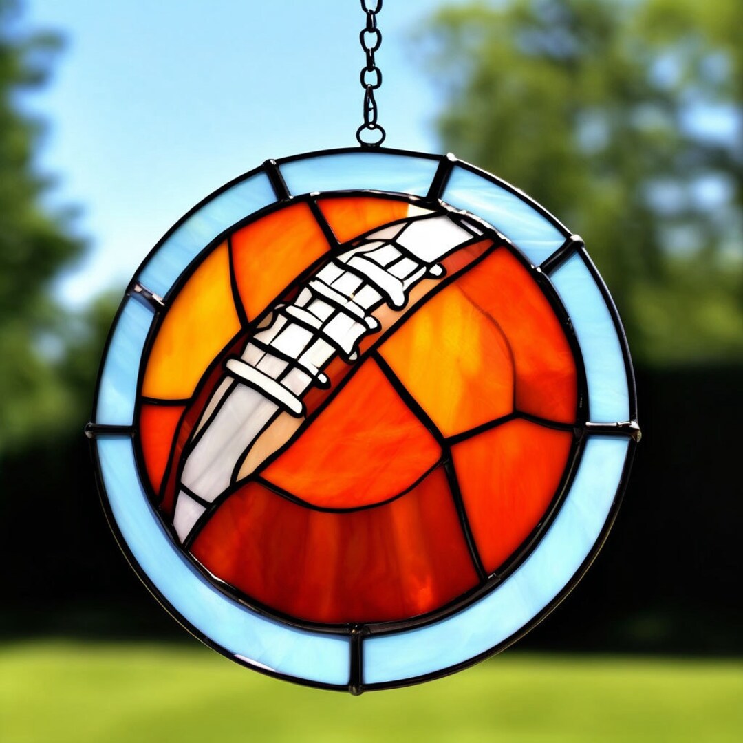 Football Ball Soccer Ball Stained Glass Ball Activities Coach Gift ...