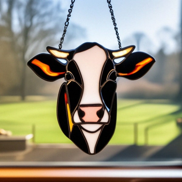 Stained Glass Cow - Etsy