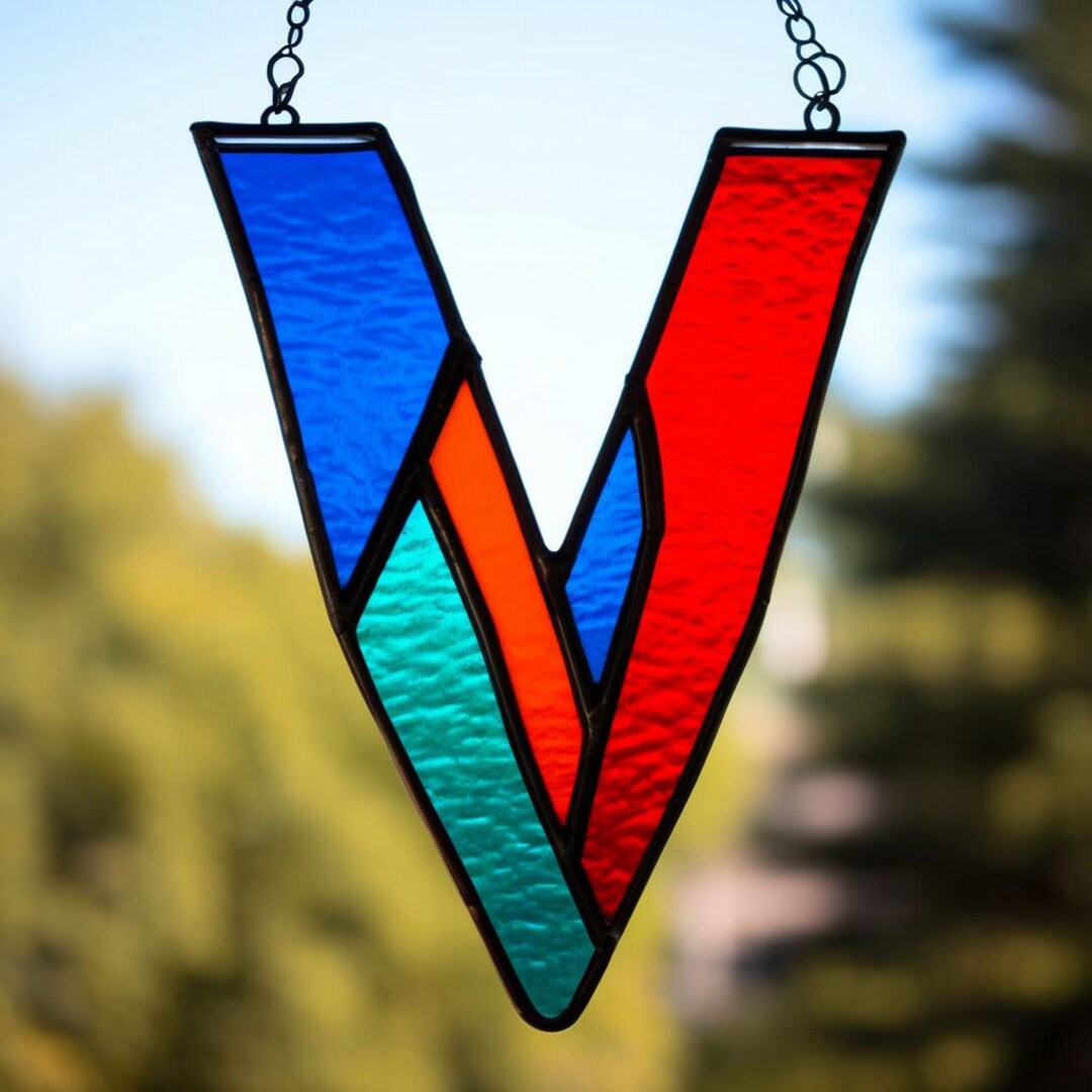 Alphabet Series Letter V Stained Glass Letters Suncatcher Colorful ...