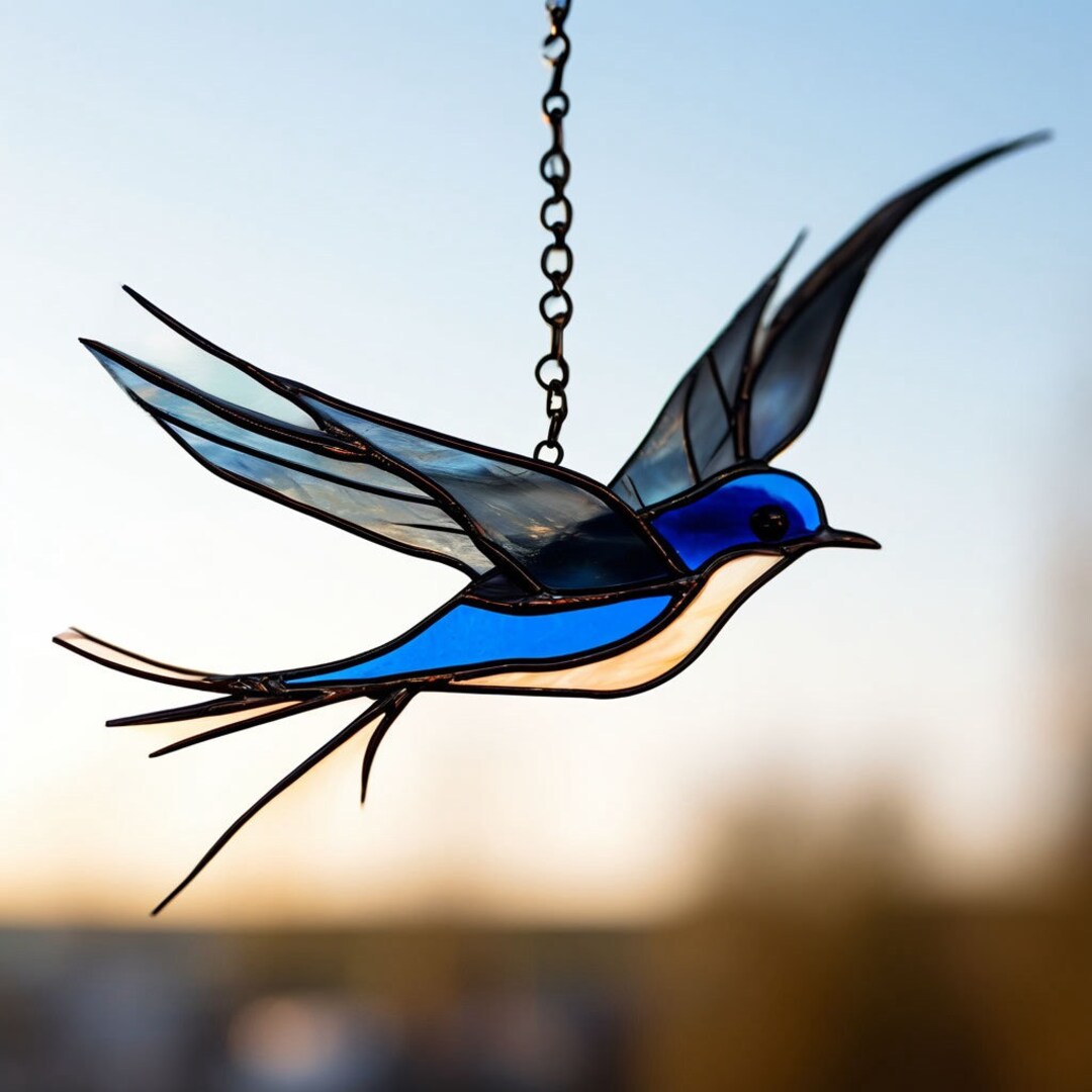 Stained Glass Traditional Swallow Bird Suncatcher Martlet Window ...