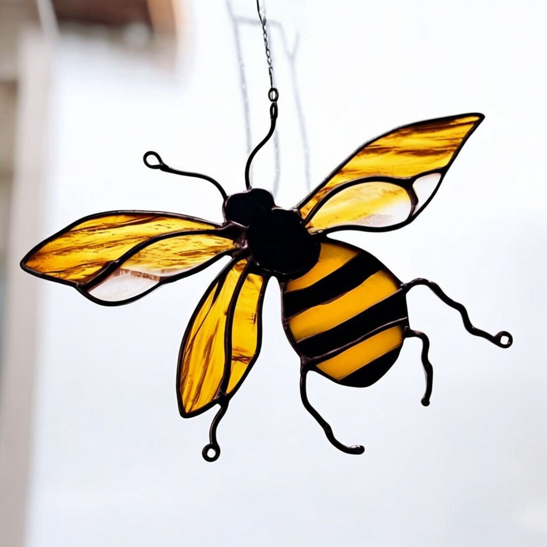 Stained Glass Busy Bumble Bee Suncatcher Honeybee Manchester Bee ...