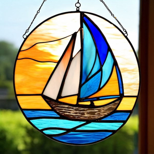 Stained Glass Sailboat - Etsy