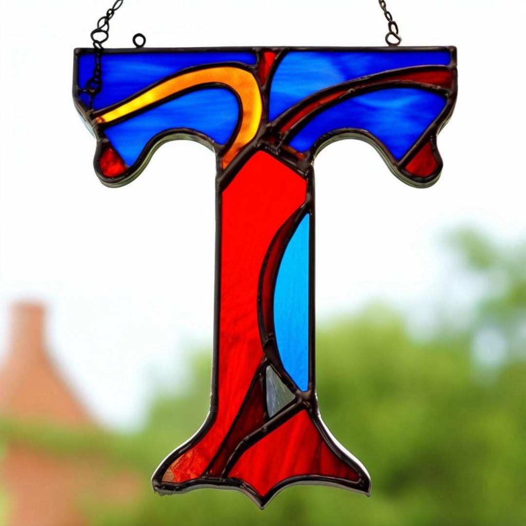 Alphabet Series Letter T Stained Glass Letters Suncatcher Colorful ...