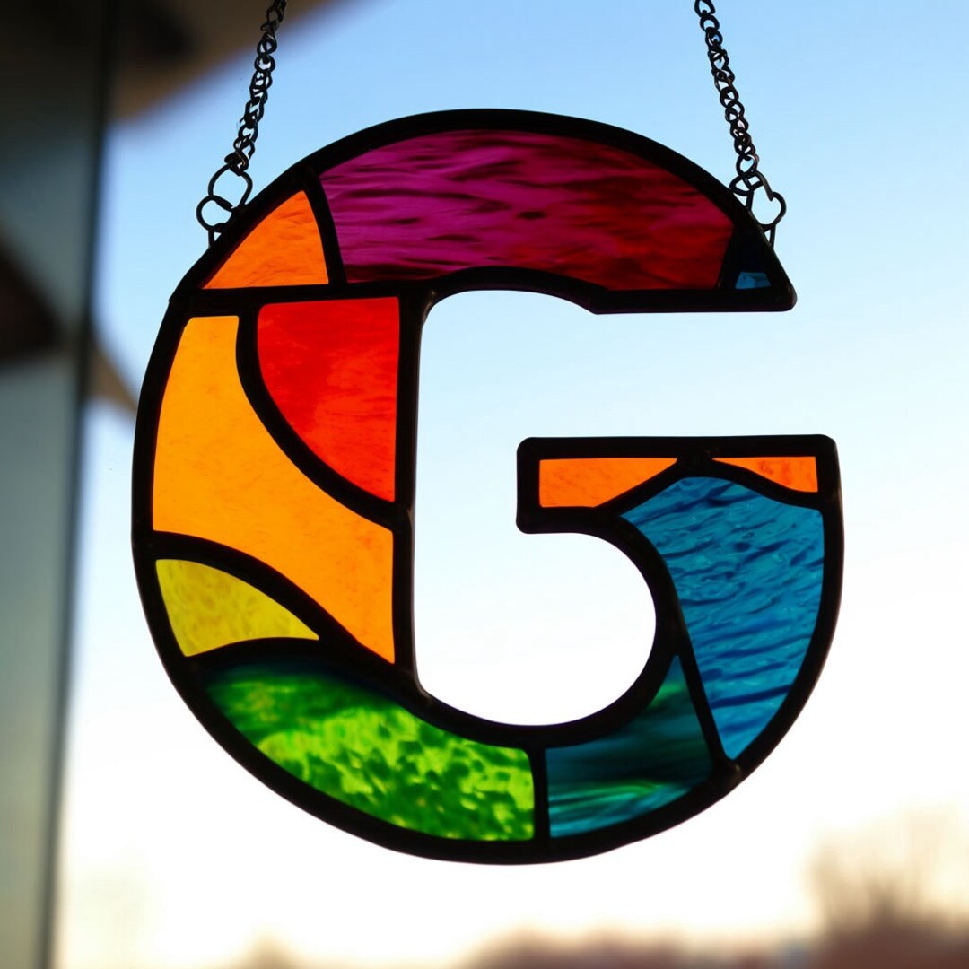 Alphabet Series Letter G Stained Glass Letters Suncatcher Colorful ...