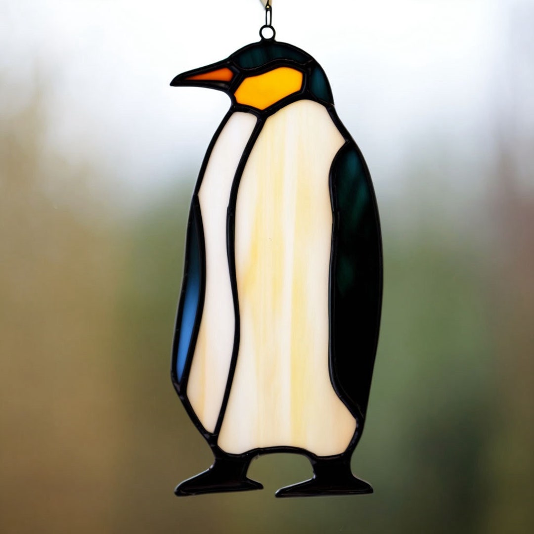 Stained Glass Suncatcher Penguin Polar Vortex Perfect Gift Comical ...