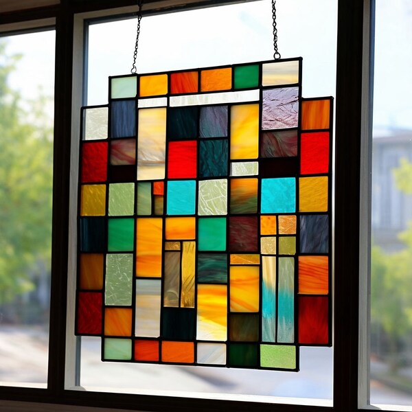 Stained Glass Rectangular Transom - Etsy