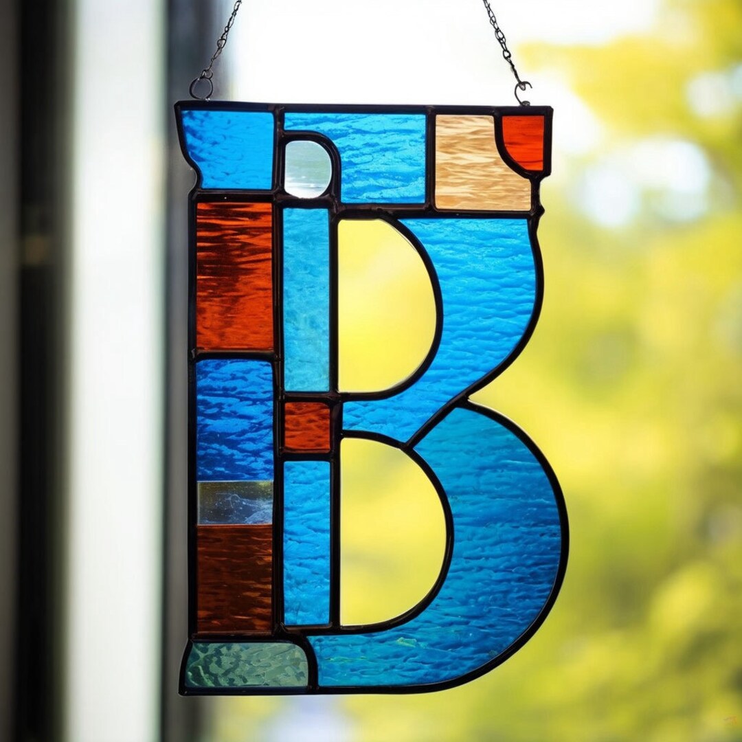 Alphabet Series Letter b Stained Glass Letters Suncatcher Colorful ...