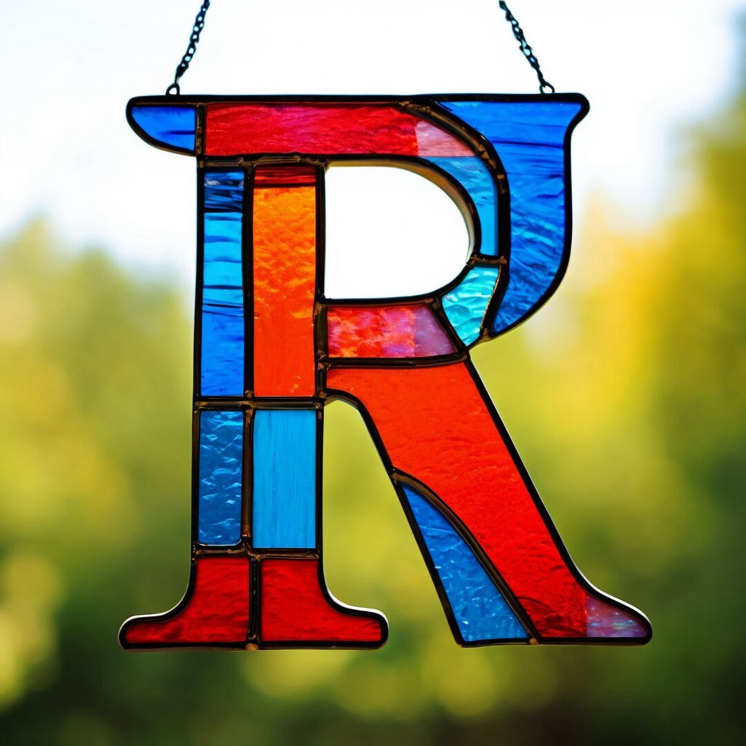 Alphabet Series Letter r Stained Glass Letters Suncatcher Colorful ...