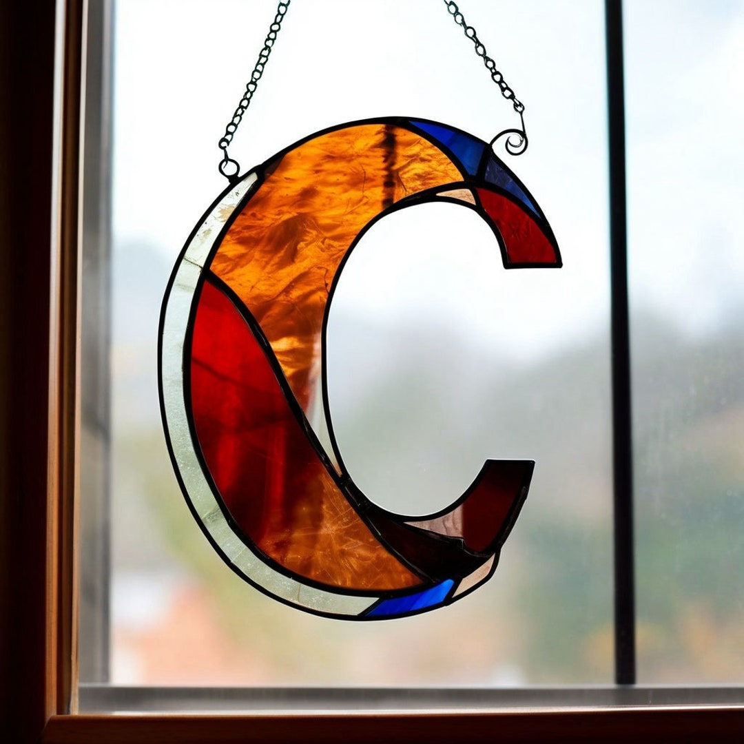 Alphabet Series Letter C Stained Glass Letters Suncatcher Colorful ...