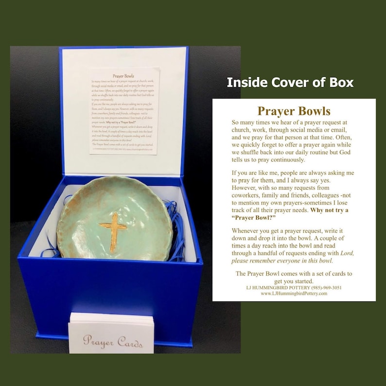 Prayer Bowl Handmade Pottery With 30 Prayer Intention Cards - Etsy