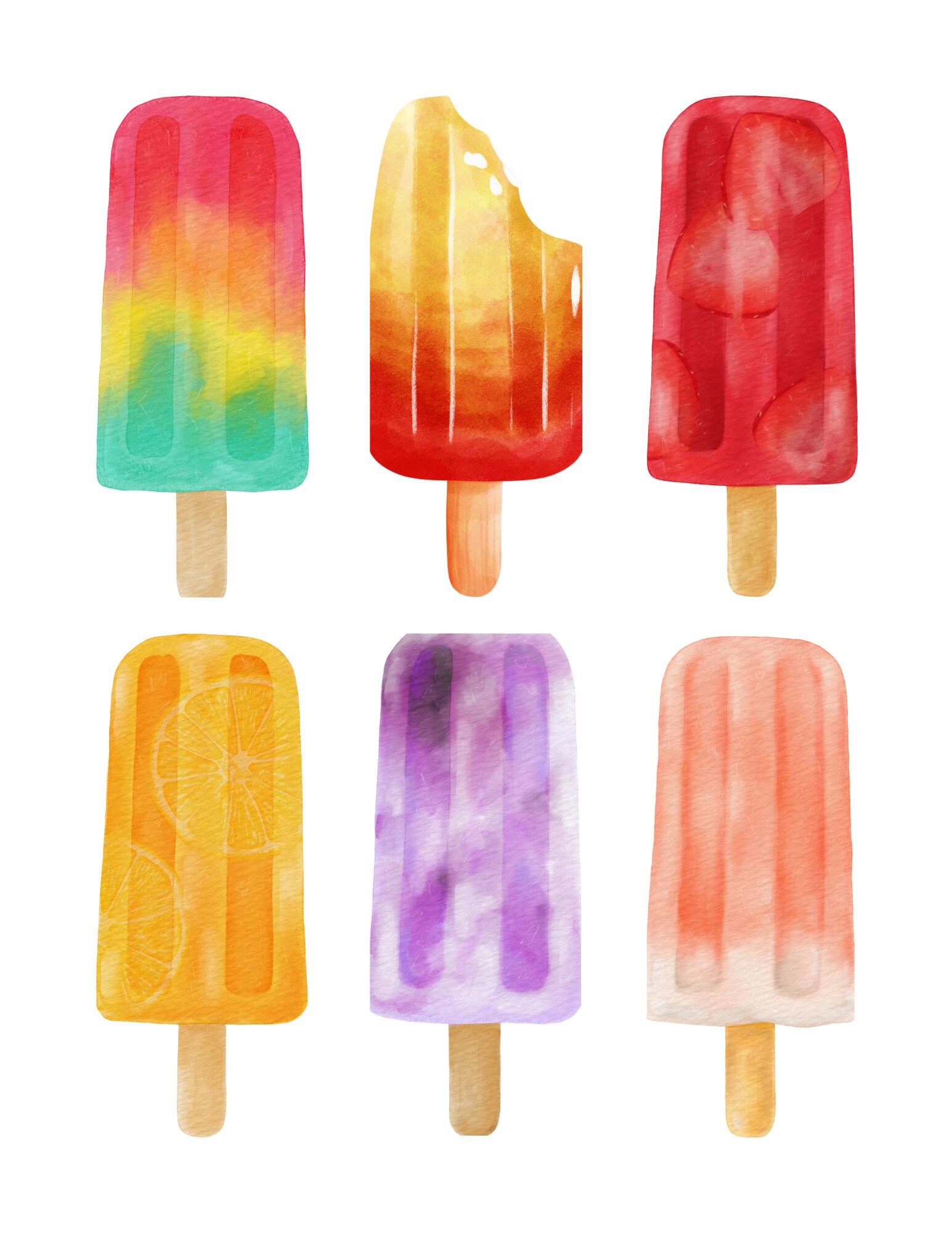 Popsicle Wall Art, Color Pop, Girls Wall Art, Kids Room Decor, Digital ...