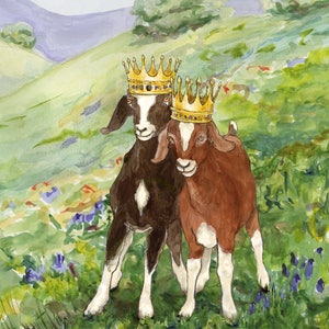 Goat Anniversary Card Illustrated Animal Birthday Card - Etsy