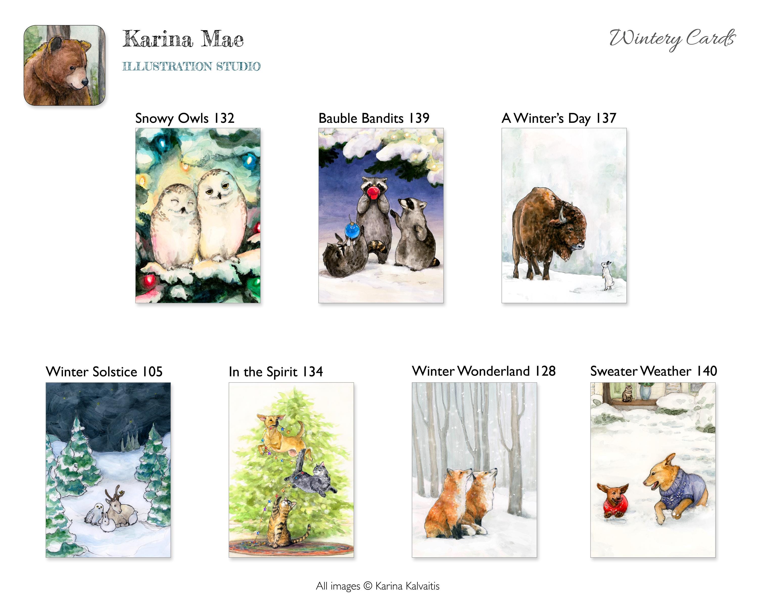 Animal Greeting Cards Set 10, Blank Cards With Envelope, 5"x7", Mix and ...