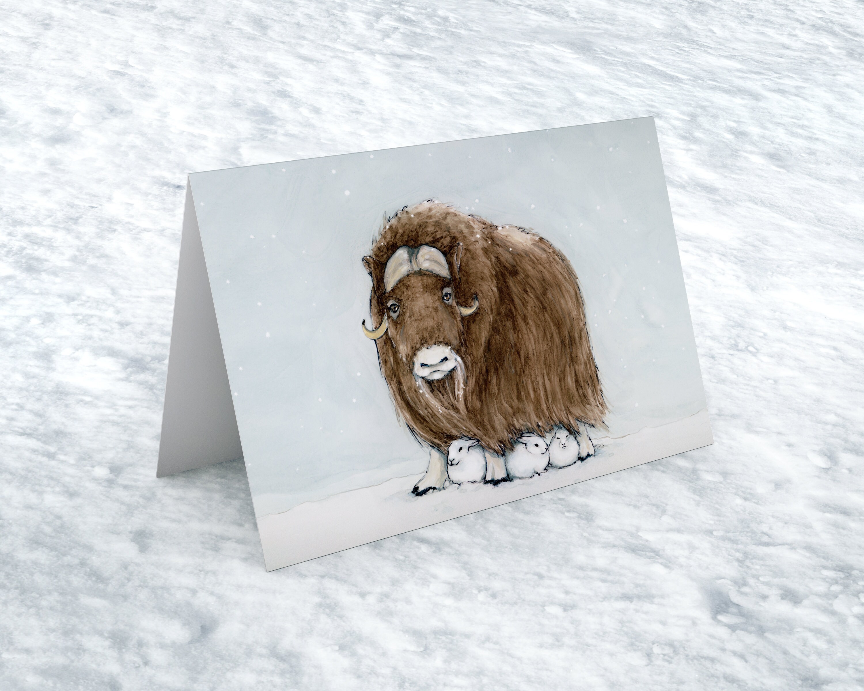 Musk Ox Christmas Card 5x7 'hinterland' | Etsy Canada