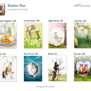 Animal Greeting Cards Set 10, Blank Cards With Envelope, 5"x7", Mix and ...