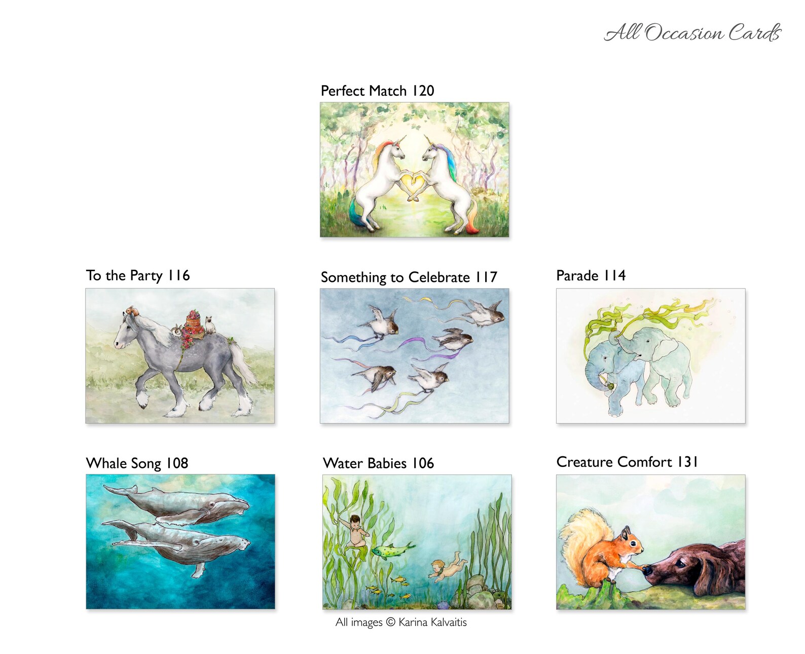 Animal Greeting Cards Set 10, Blank Cards With Envelope, 5"x7", Mix and ...
