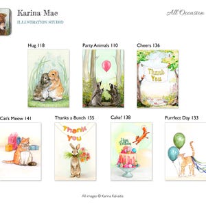 Animal Greeting Cards Set 10, Blank Cards With Envelope, 5"x7", Mix and ...