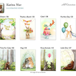 Animal Greeting Cards Set 10, Blank Cards With Envelope, 5"x7", Mix and ...