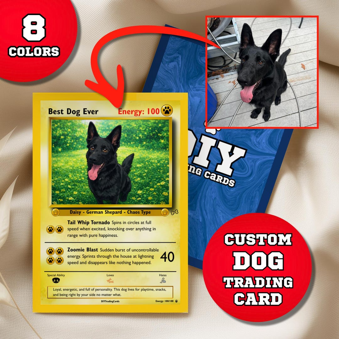 Custom Anime Pet Trading Card | Personalized Dog Gift (printable ...