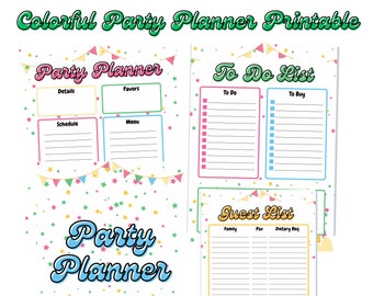 EDITABLE GREY Printable Party Planner 14 Sheets PDF Chevron Party ...