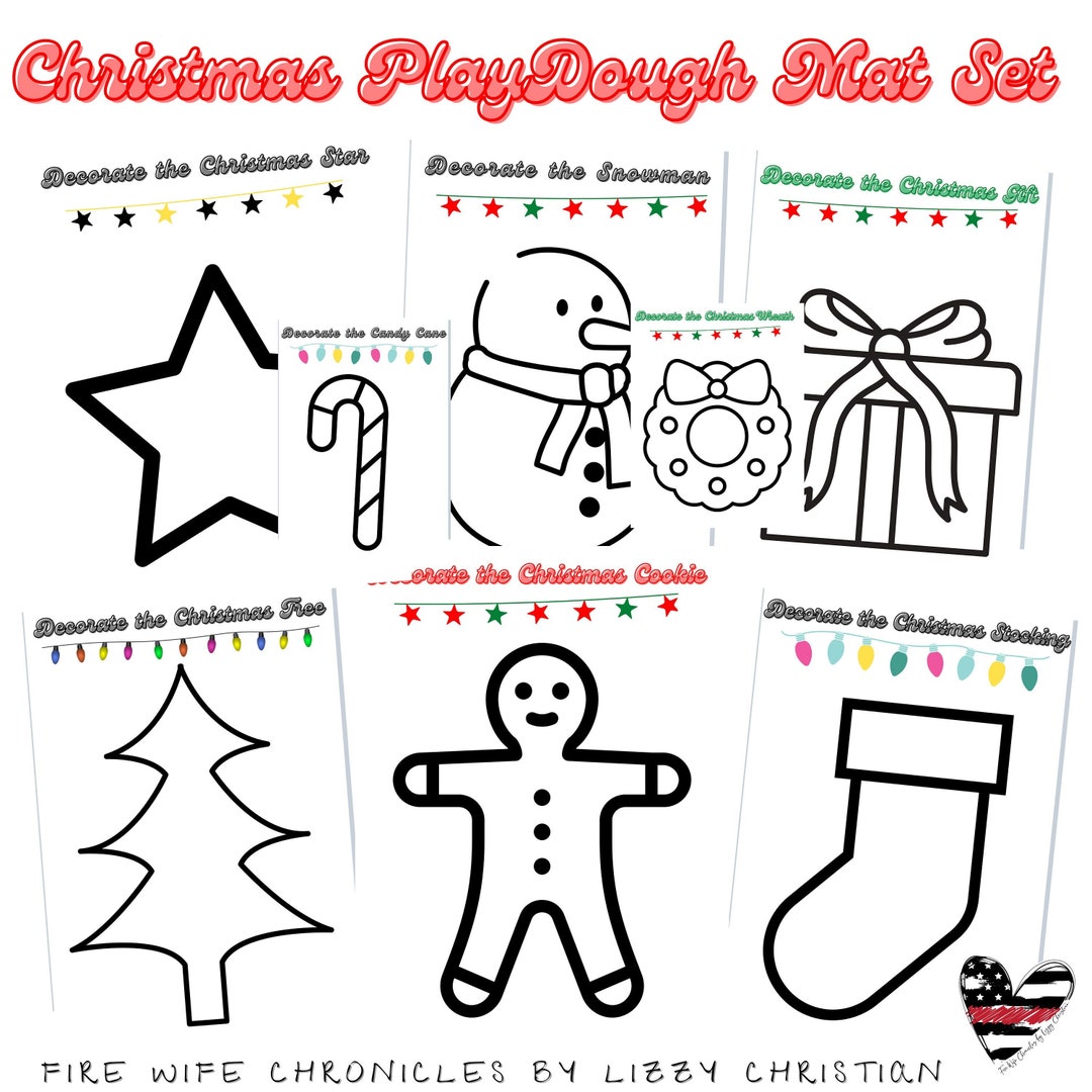 Printable Christmas Themed Playdough Mats Perfect for Preschool ...
